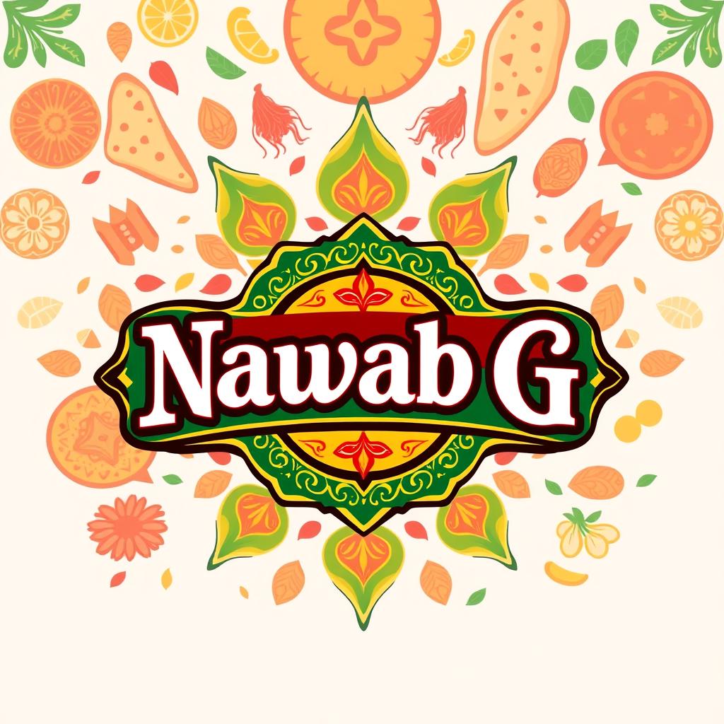 Vibrant Logo Design for Nawab G: A Taste of Desi Cuisine