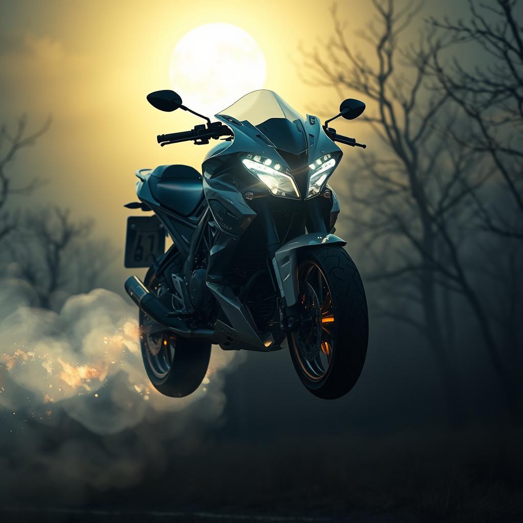 Ethereal Ghost Motorcycle: A Mystical Adventure in the Twilight