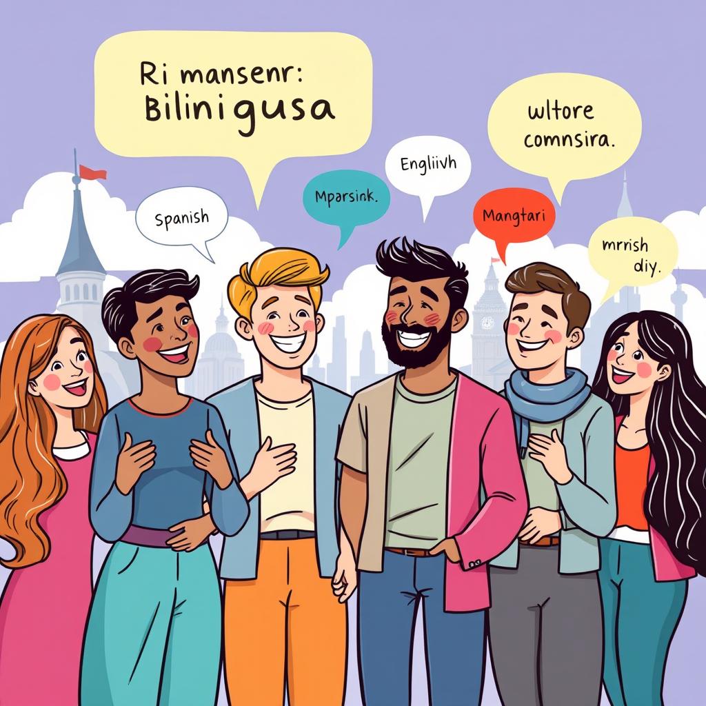 Celebrate Bilingualism: A Colorful Illustration of Global Communication
