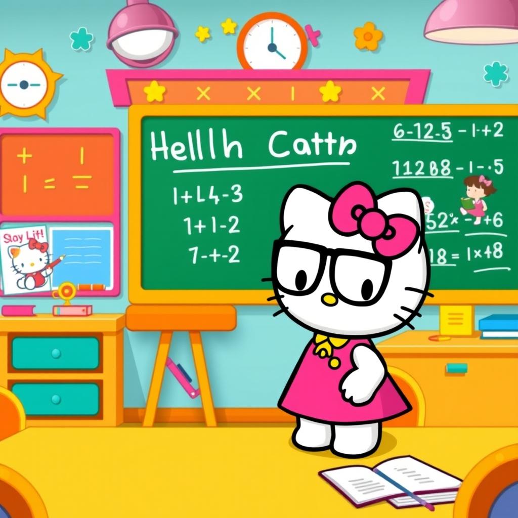 Hello Kitty: The Adorable Math Teacher in a Colorful Classroom