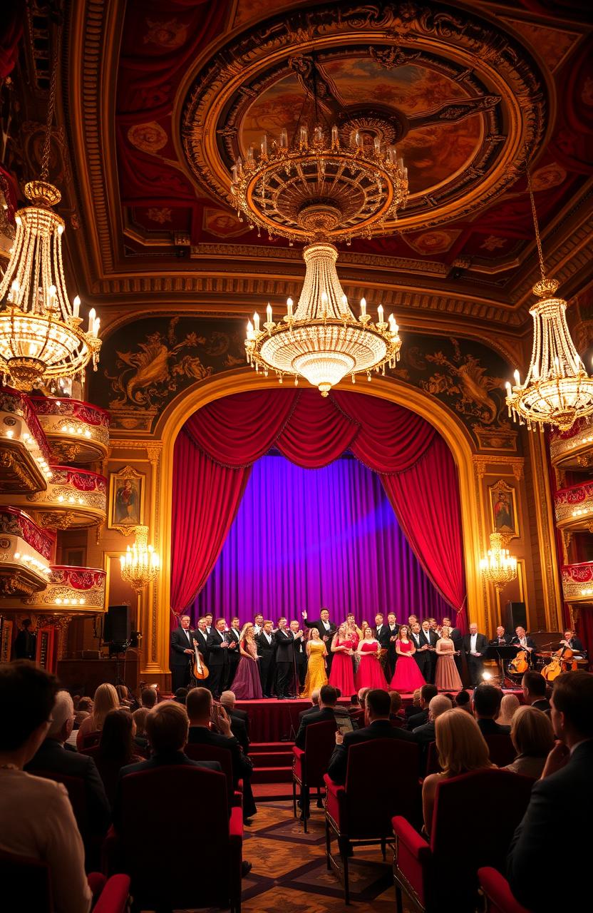 Experience the Magic of Opera: Illuminated Stage and Passionate Performers