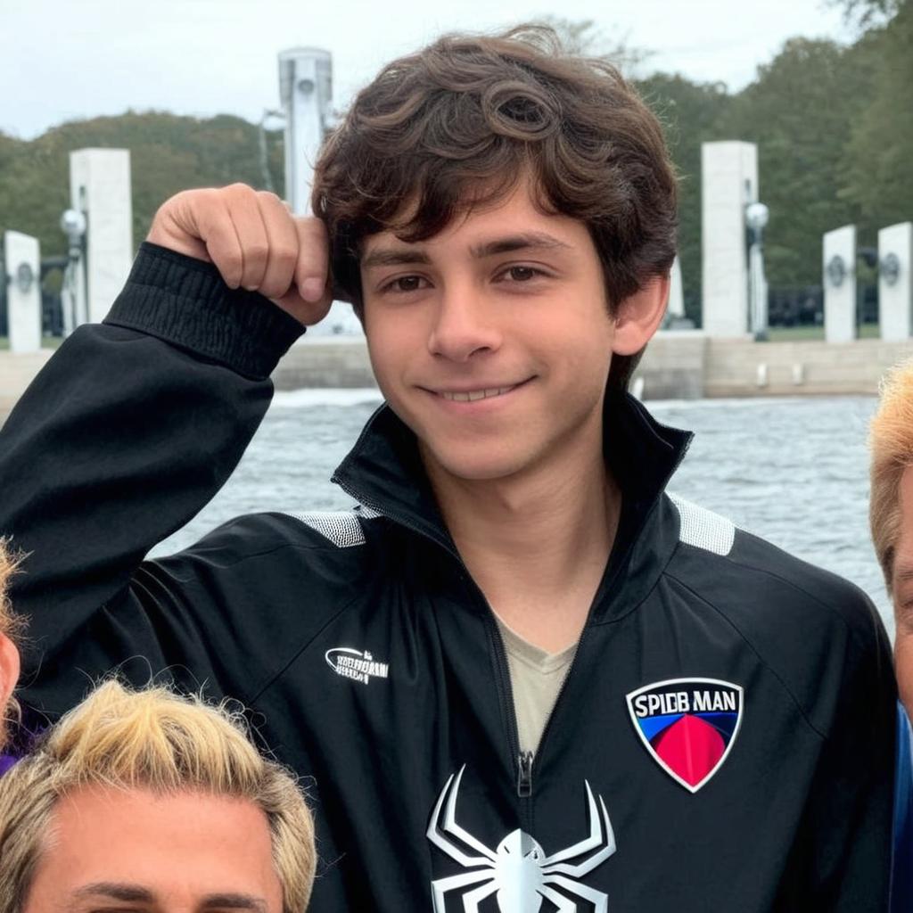 Vibrant Spider-Man Joy: A Young Boy's Playful Adventure