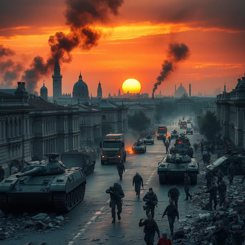 Dramatic Military Conflict in Europe - War Zone Imagery