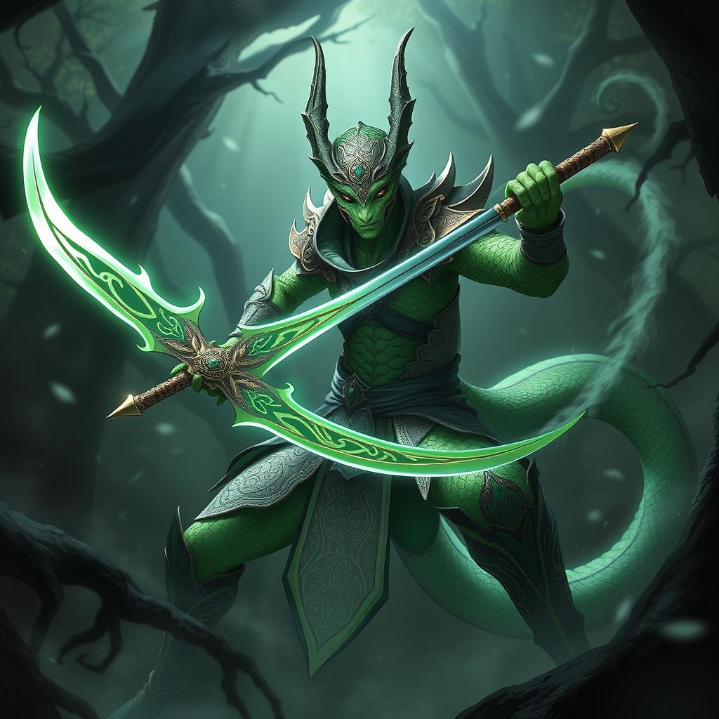 Mystical Yuan-Ti Bladesinger: A Dance of Magic and Mystery