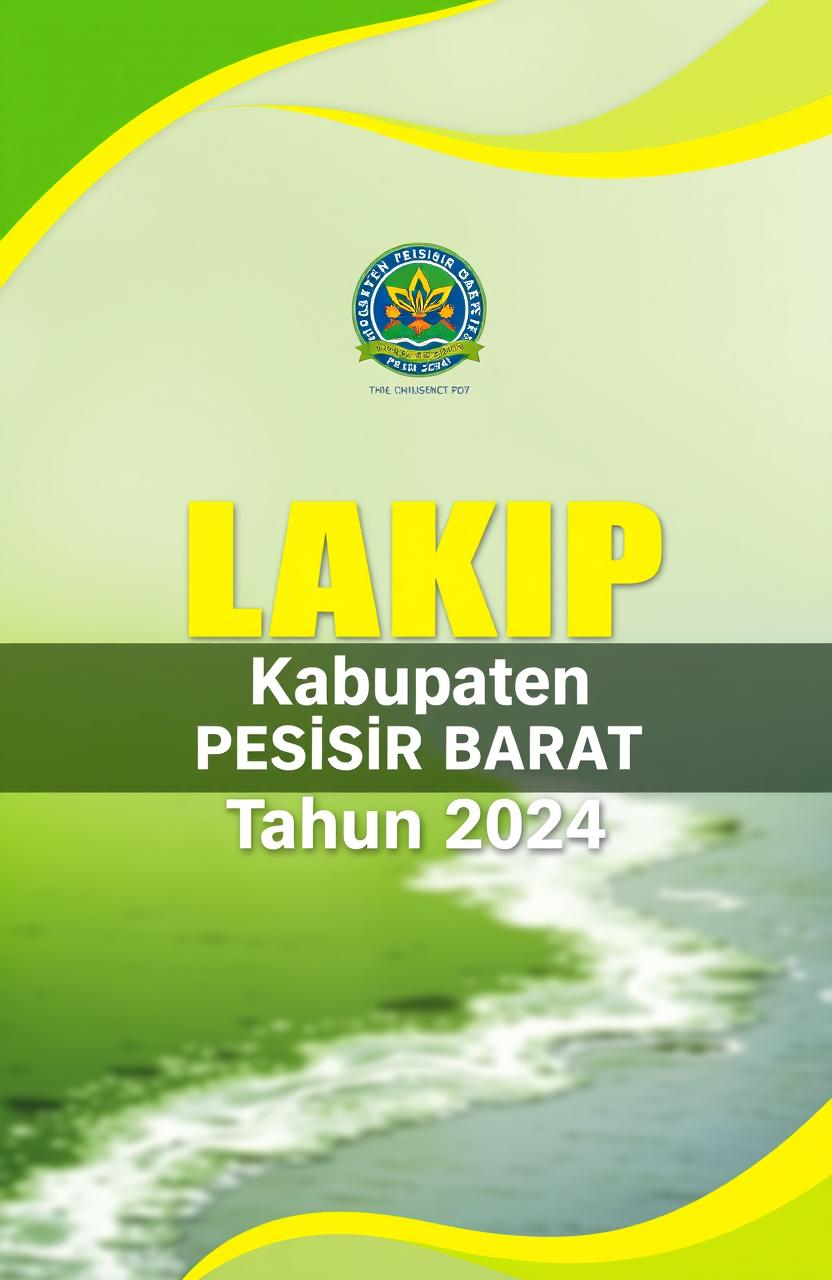 Vibrant Book Cover Design for 'LAKIP Kabupaten Pesisir Barat 2024'