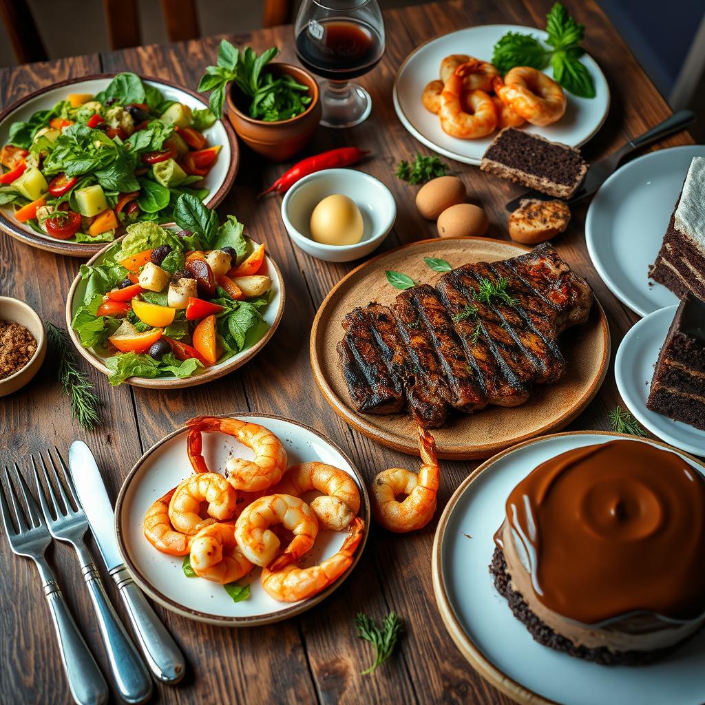Gourmet Food Spread: A Feast for the Senses