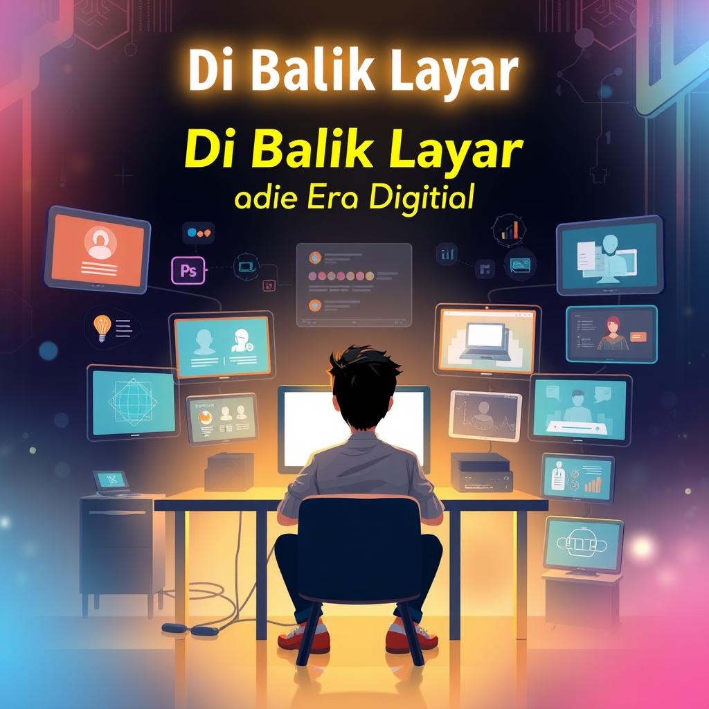Di Balik Layar: Mencari Diri di Era Digital - Concept Illustration