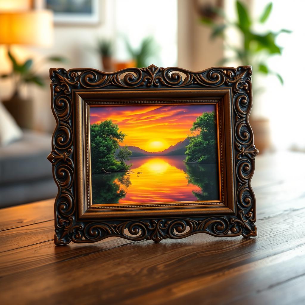 Serene Sunset Landscape Photo Frame – A Touch of Artistic Elegance