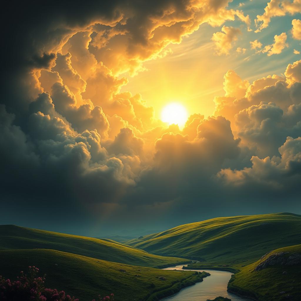 Surreal Light Breakthrough: A Vision of Hope and Renewal