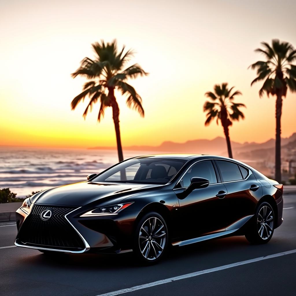 Experience Luxury: Lexus 220d at Sunset on Coastal Road