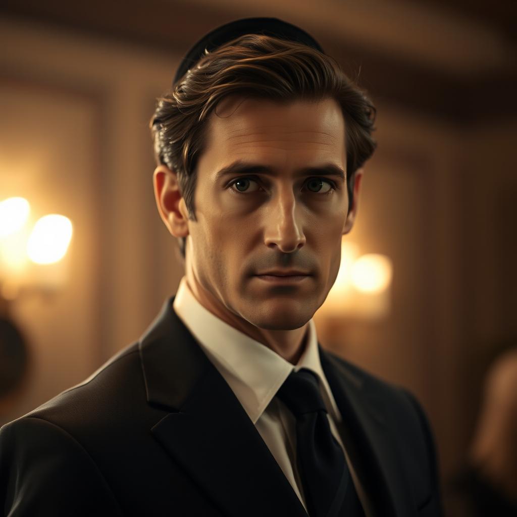 Distinguished Portrait of a Thoughtful Man in Black Suit | Idyllic AI