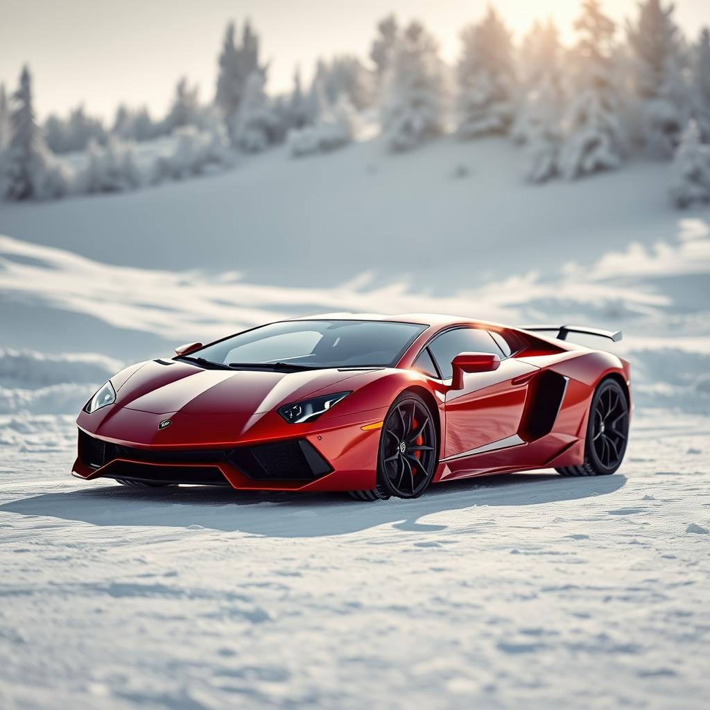 Luxury on Ice: Lamborghini Aventador in a Winter Wonderland