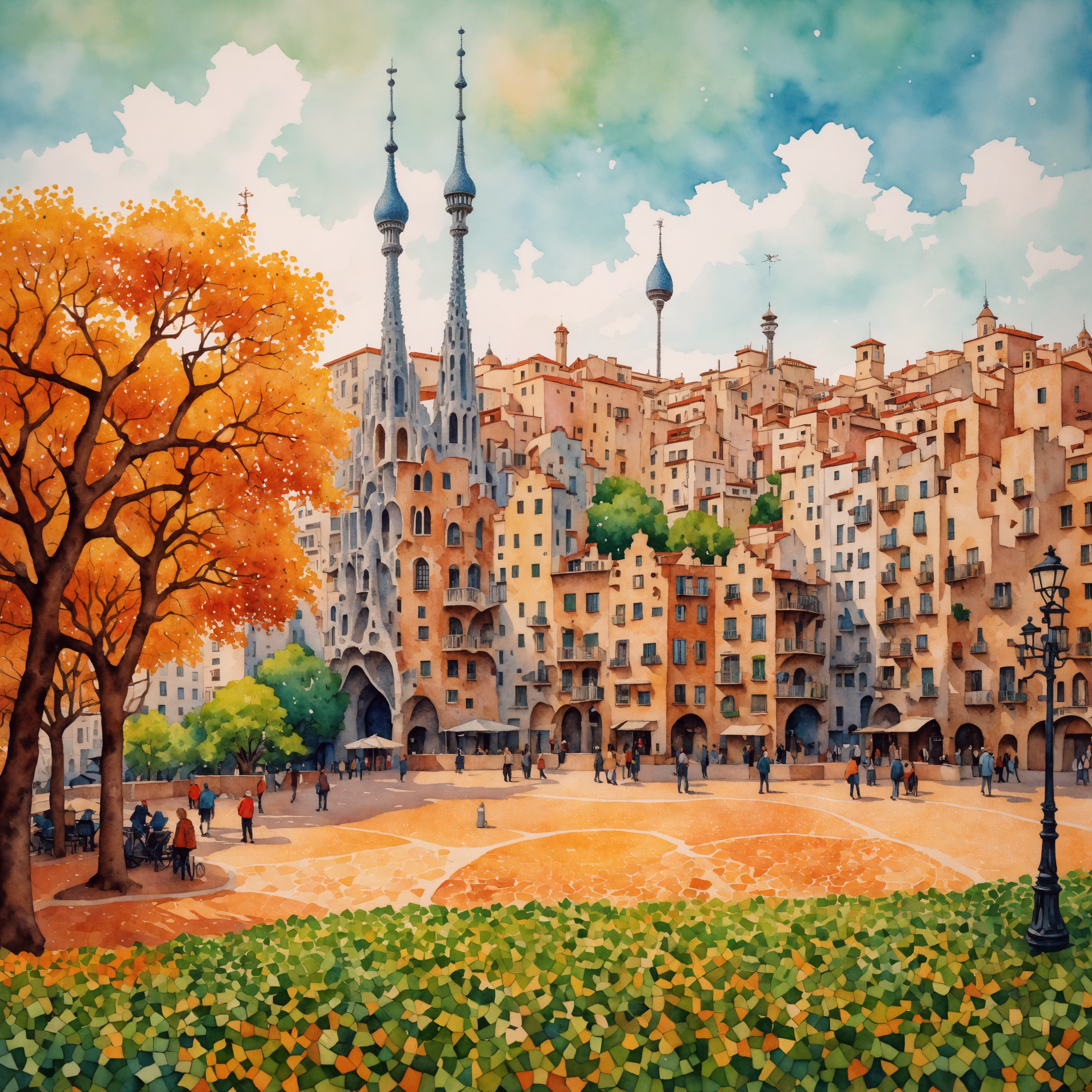 Explore and Create: Vibrant Urban Town Square