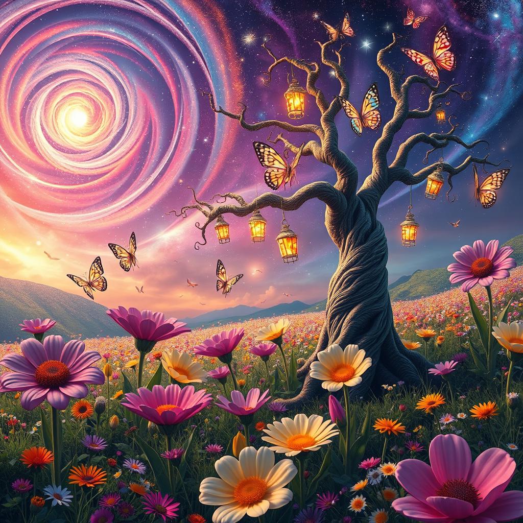 Explore a Surreal Fantastical Landscape with Colorful Flowers and ...