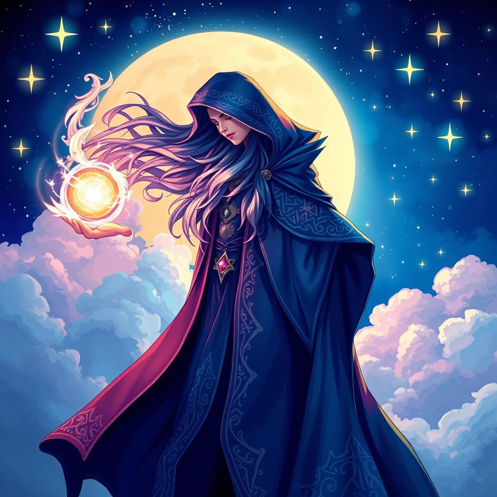 Enchanting Sorcerer Profile Picture - Mystical Digital Illustration