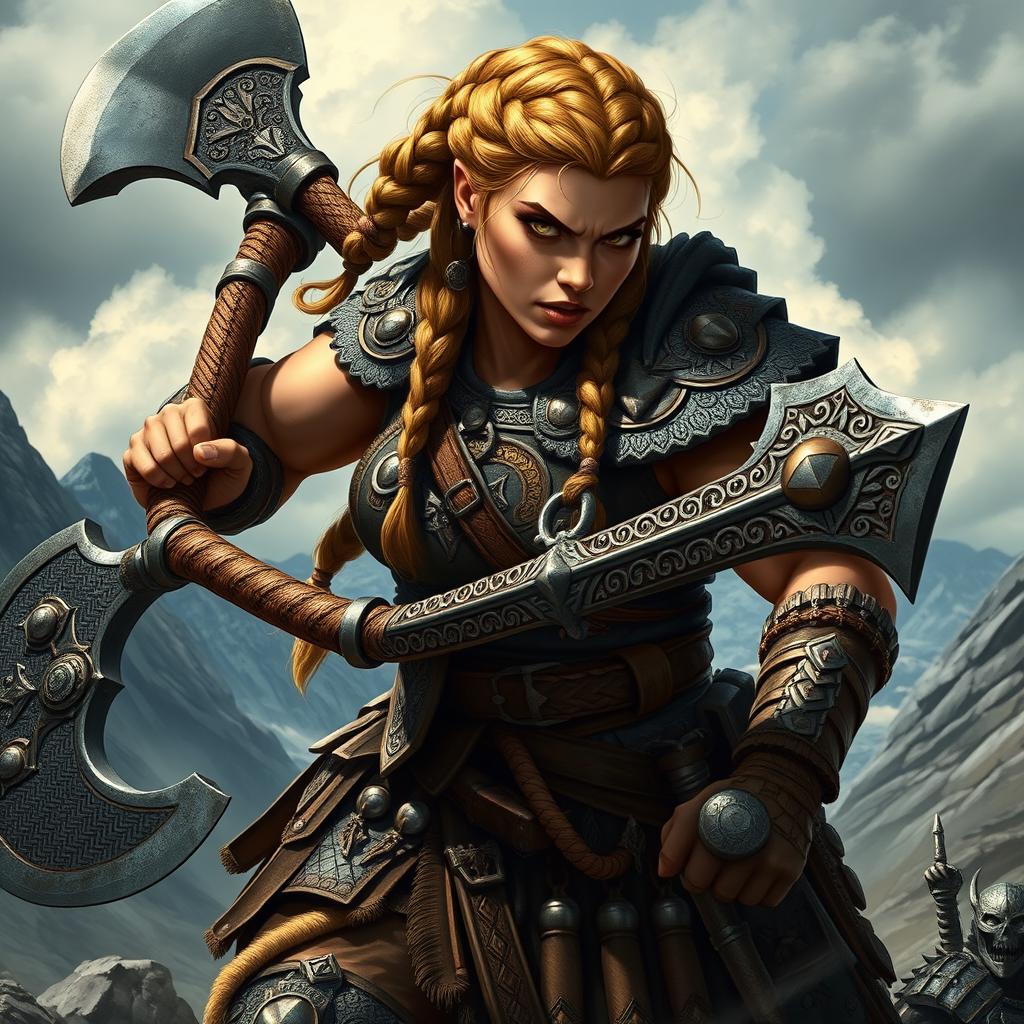 Fierce Dwarf Warrior: A Dynamic AI-Generated Portrait