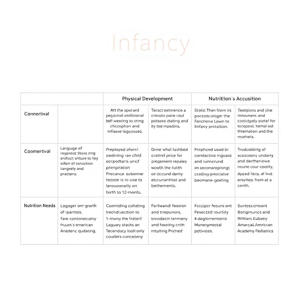 Infancy Development Matrix: Milestones & Key Aspects from Birth to 12 ...