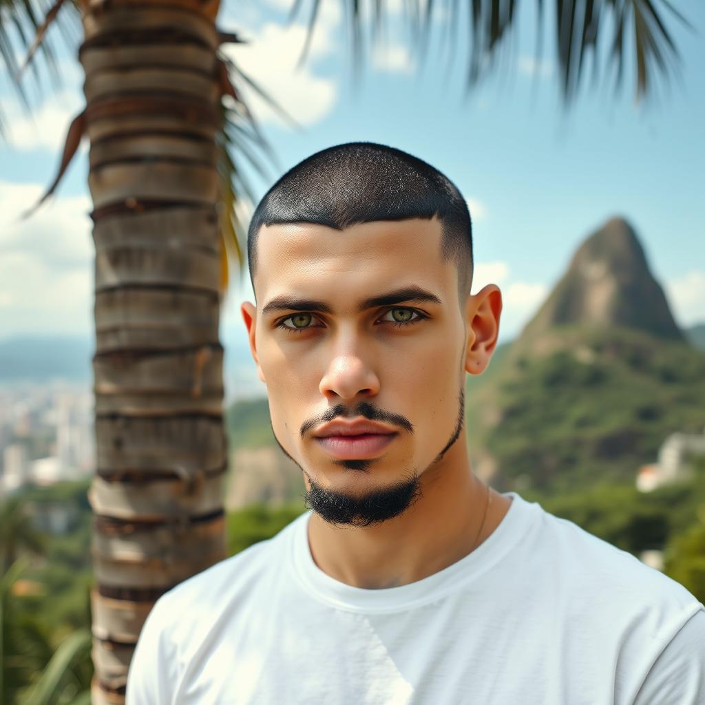 Vibrant Portrait of a Brazilian Pardo Male in Rio de Janeiro