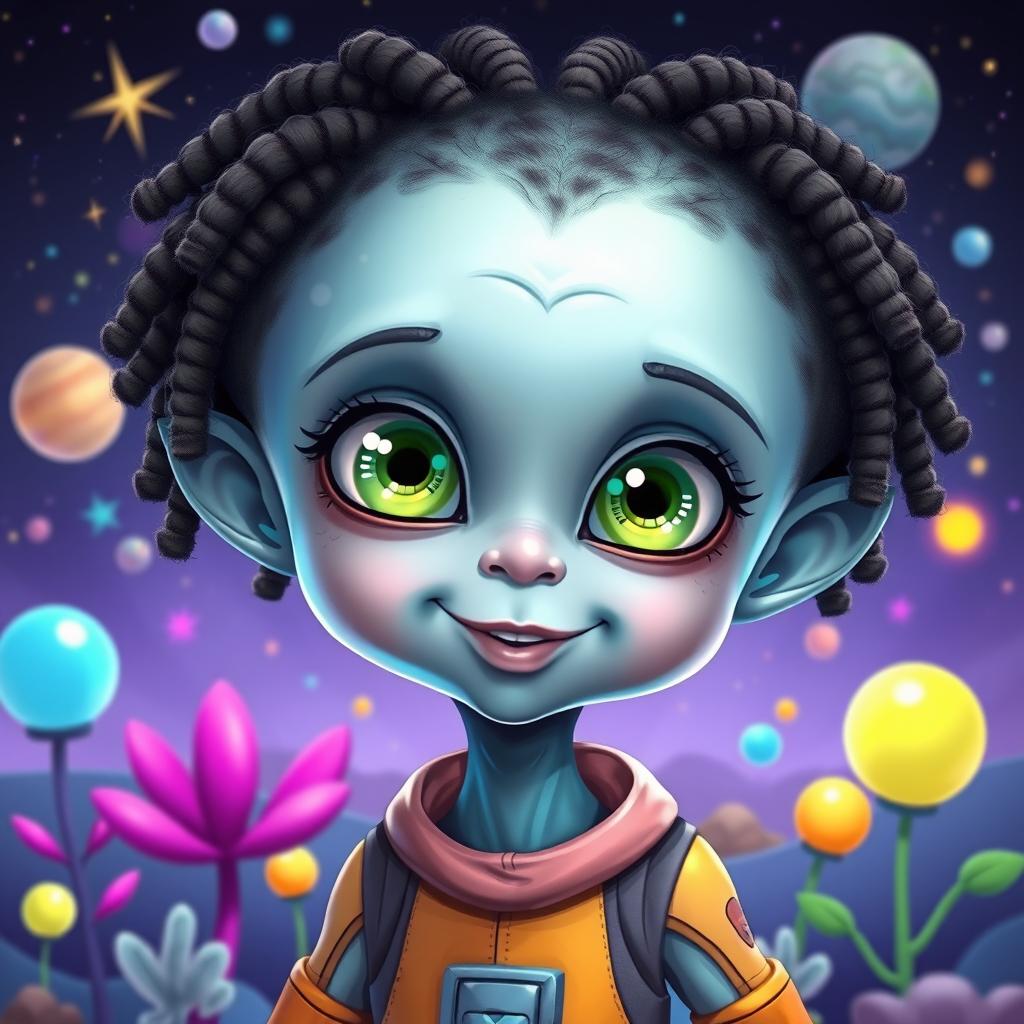 Whimsical Alien Child Art - Vibrant & Colorful