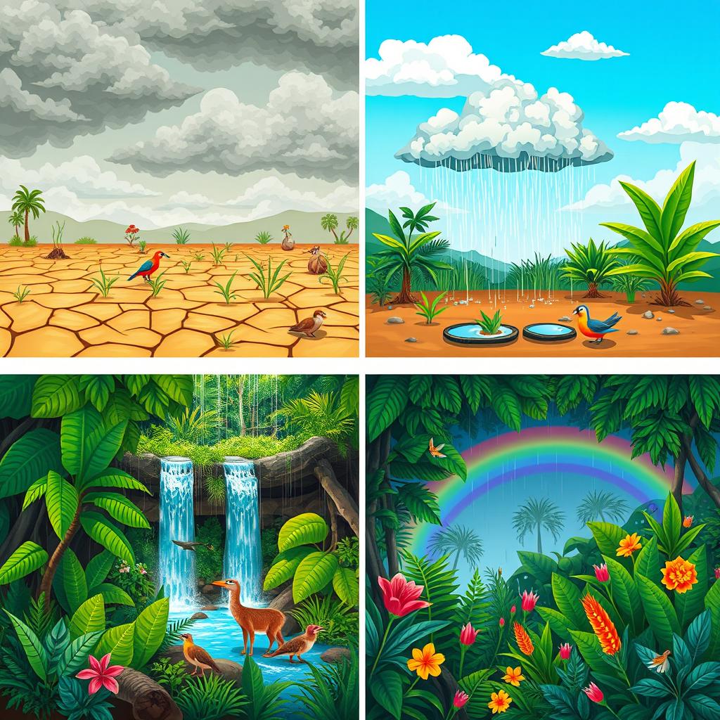 The Transformation of Seasons: A Lush Tropical Landscape