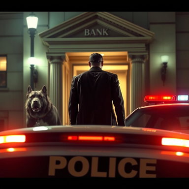 Cinematic Bank Robbery Scene - Tension and Mystery