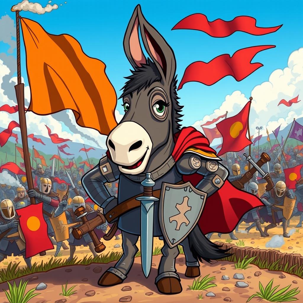 Valiant Donkey: A Cartoonish Medieval Hero