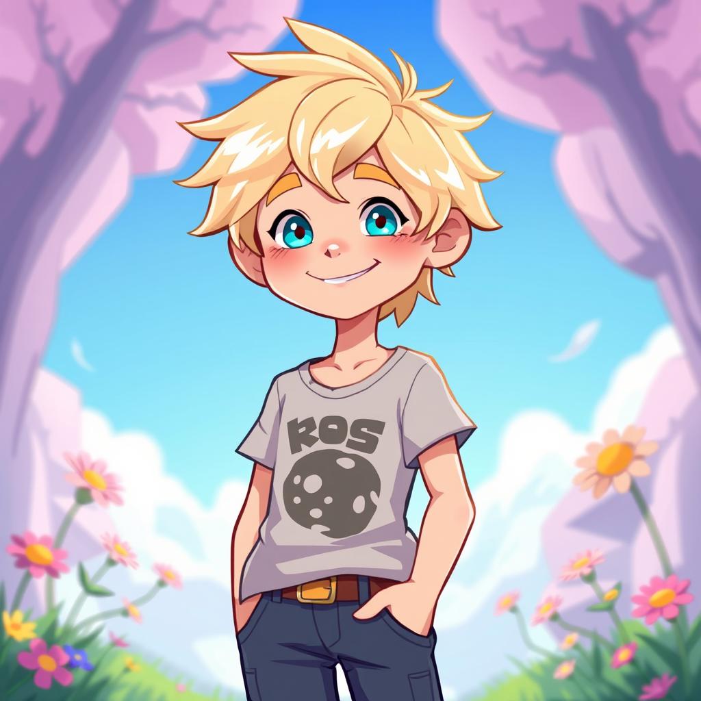 Stylized Character Design of an Original Boy OC in a Fantasy Landscape