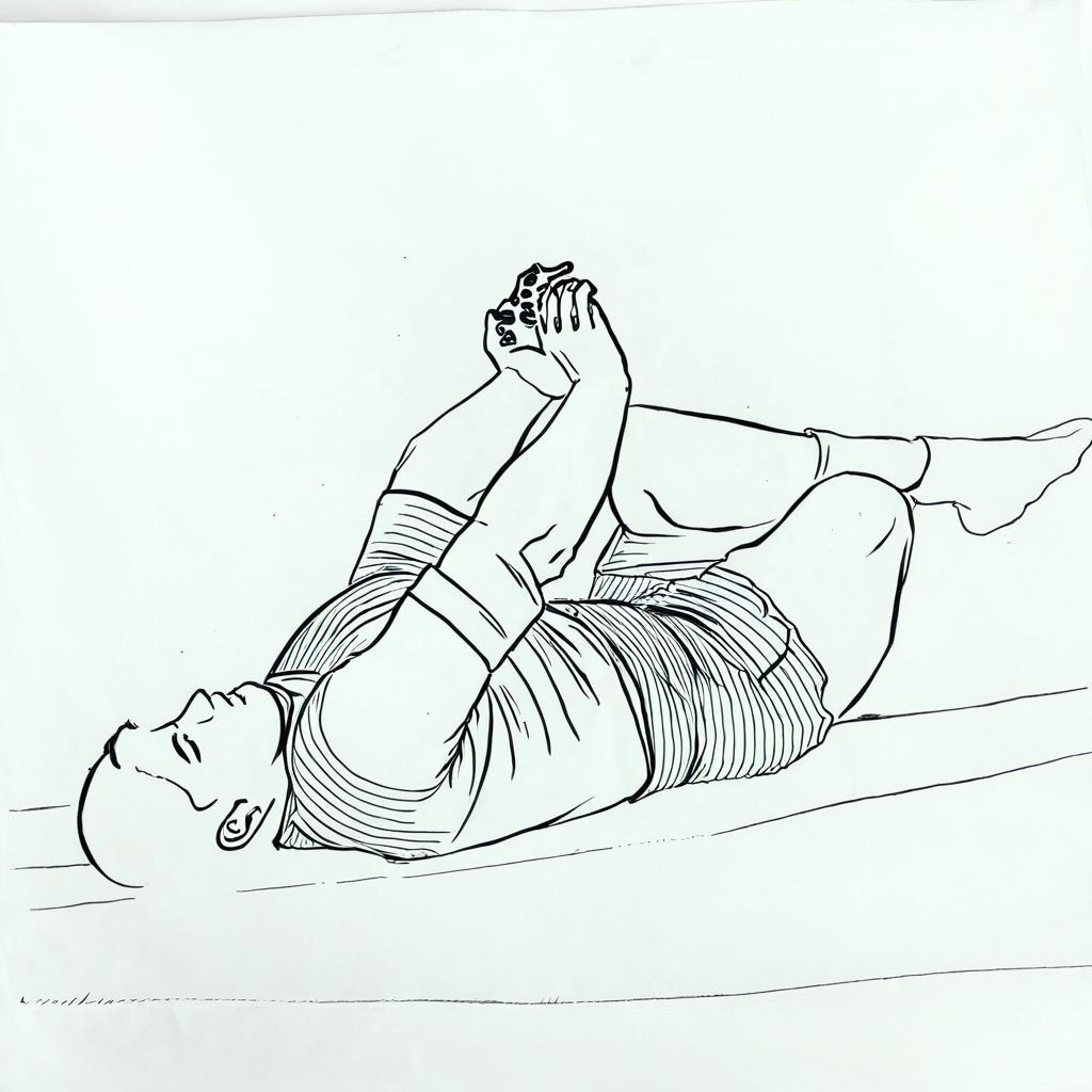 Whimsical Watercolor Illustration of a Relaxed Figure