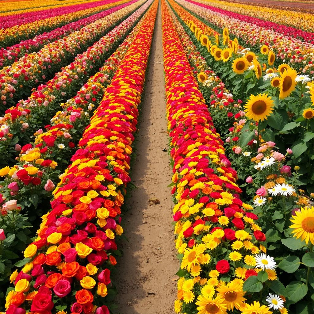 Explore a Breathtaking Tropical Flower Field: A Symphony of Colors