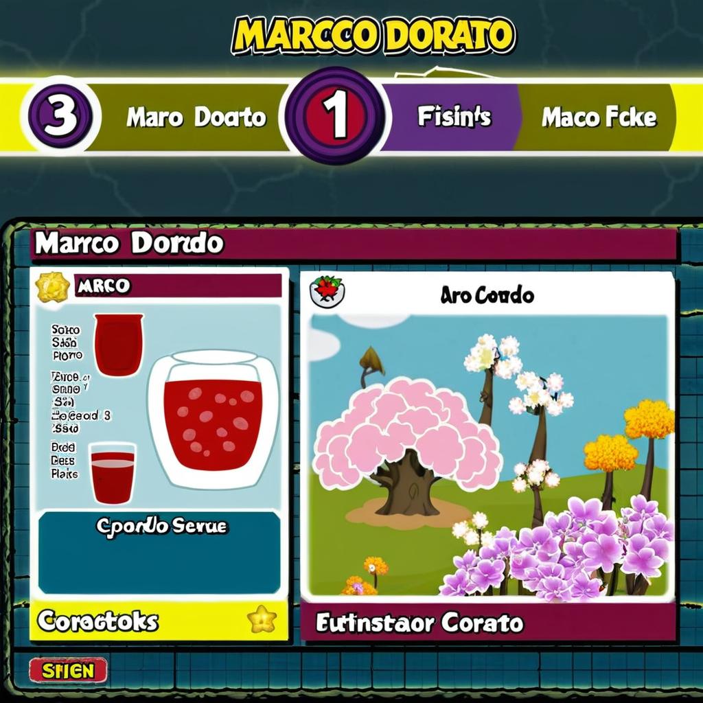 Vibrant Fantasy Battle Card Game Interface - Cartoonish Digital Artwork