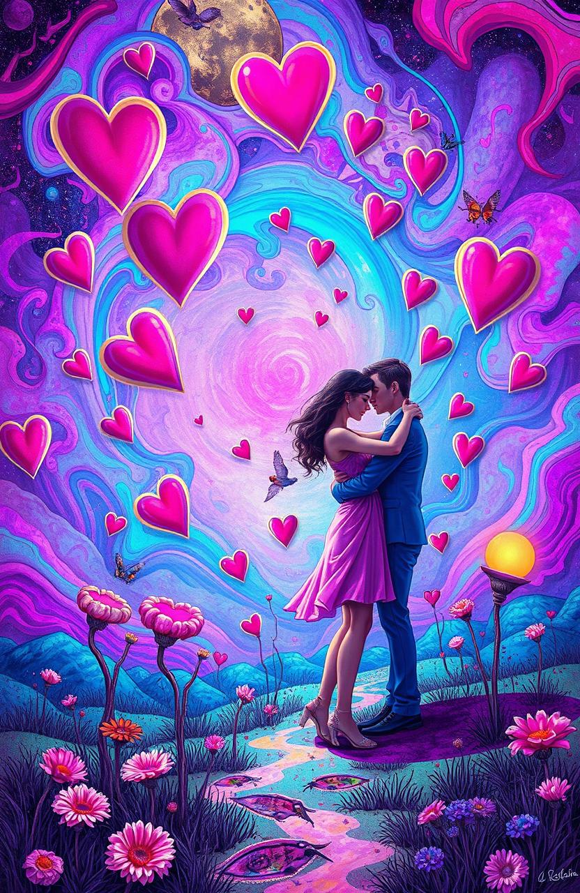 Psychedelic Love: A Vibrant Exploration of Emotions in Surreal Art