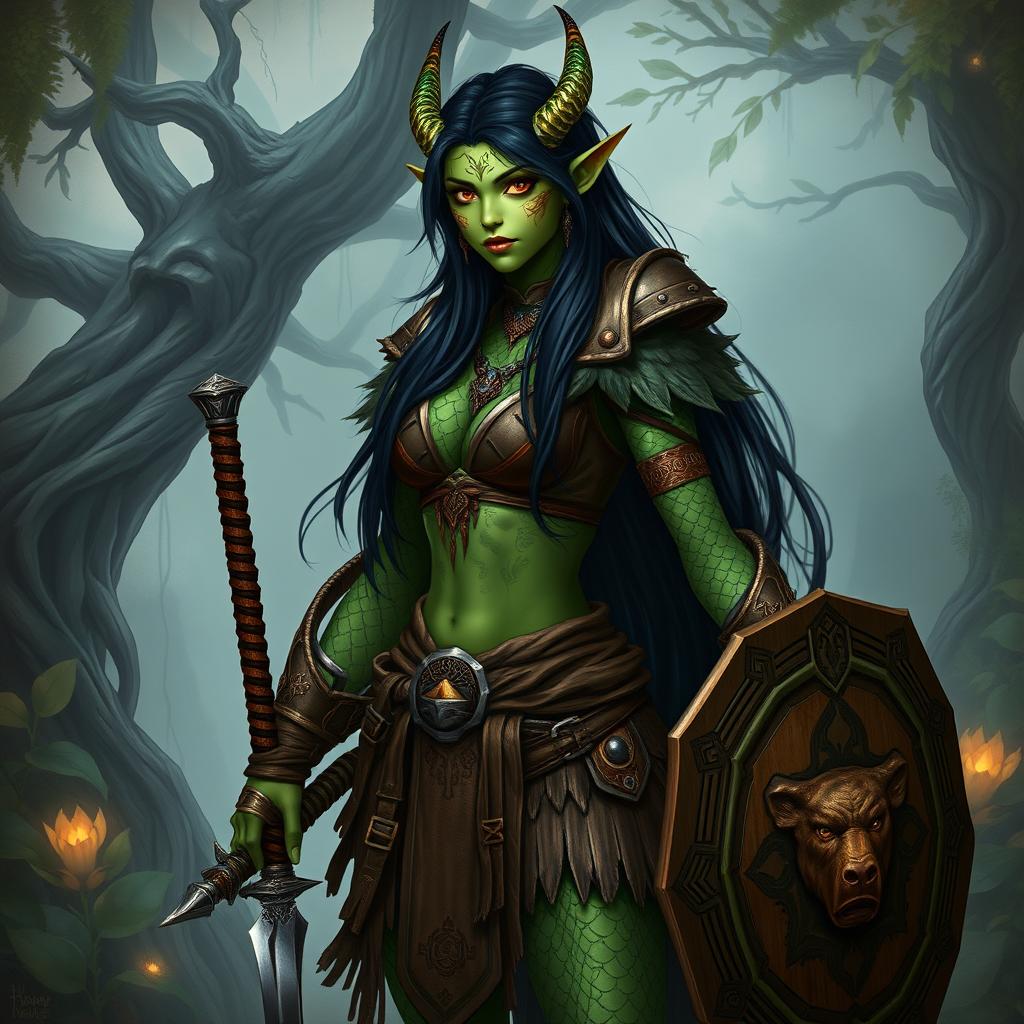 Enchanting Half-Dragon Half-Elf Shaman Character Design