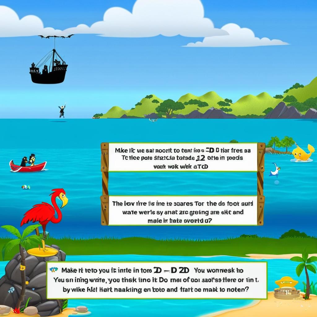 Whimsical Pirate Adventure Story Map - Vibrant and Playful 2D Illustration