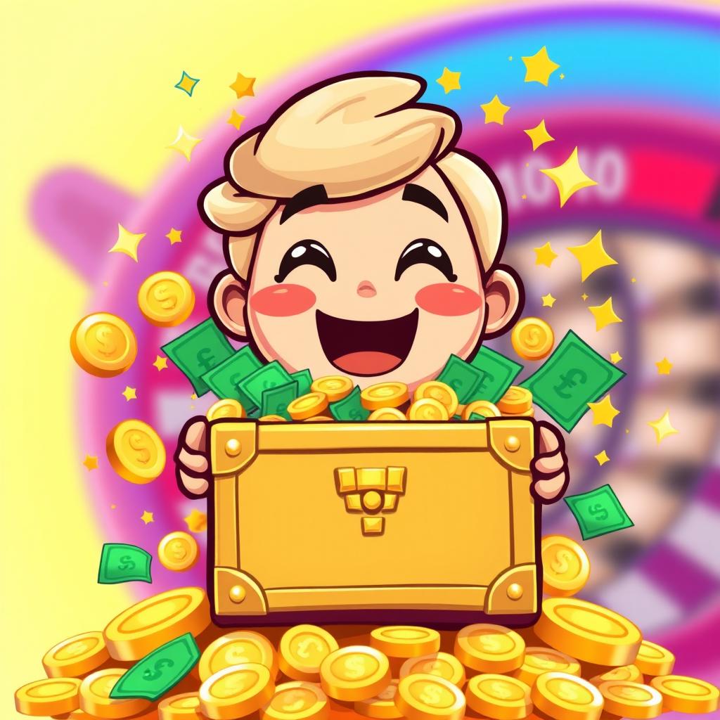 Cheerful Cartoon Avatar of Wealth and Luck