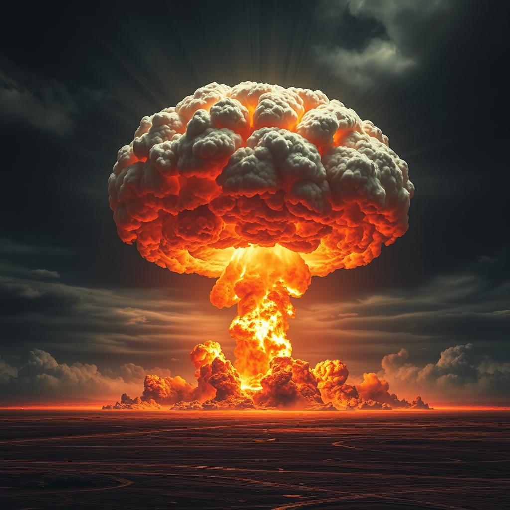 Dramatic Nuclear Bomb Explosion: A Visual Representation of Destruction