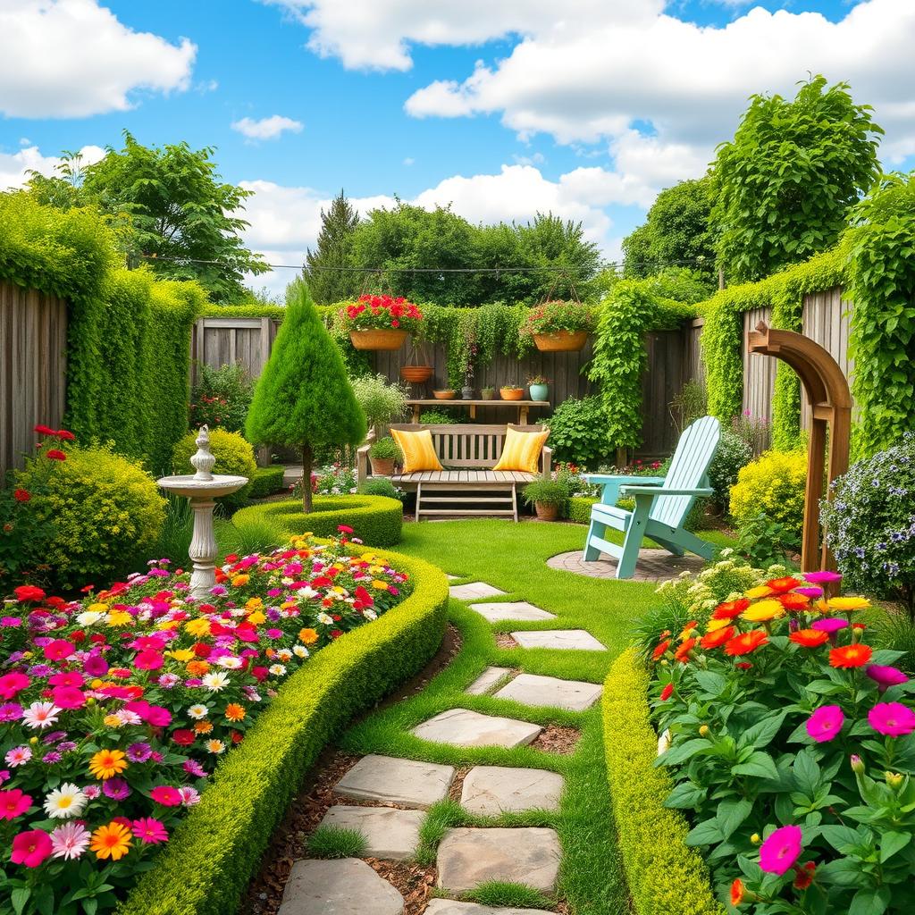 Explore Vibrant Garden Design Ideas with AI