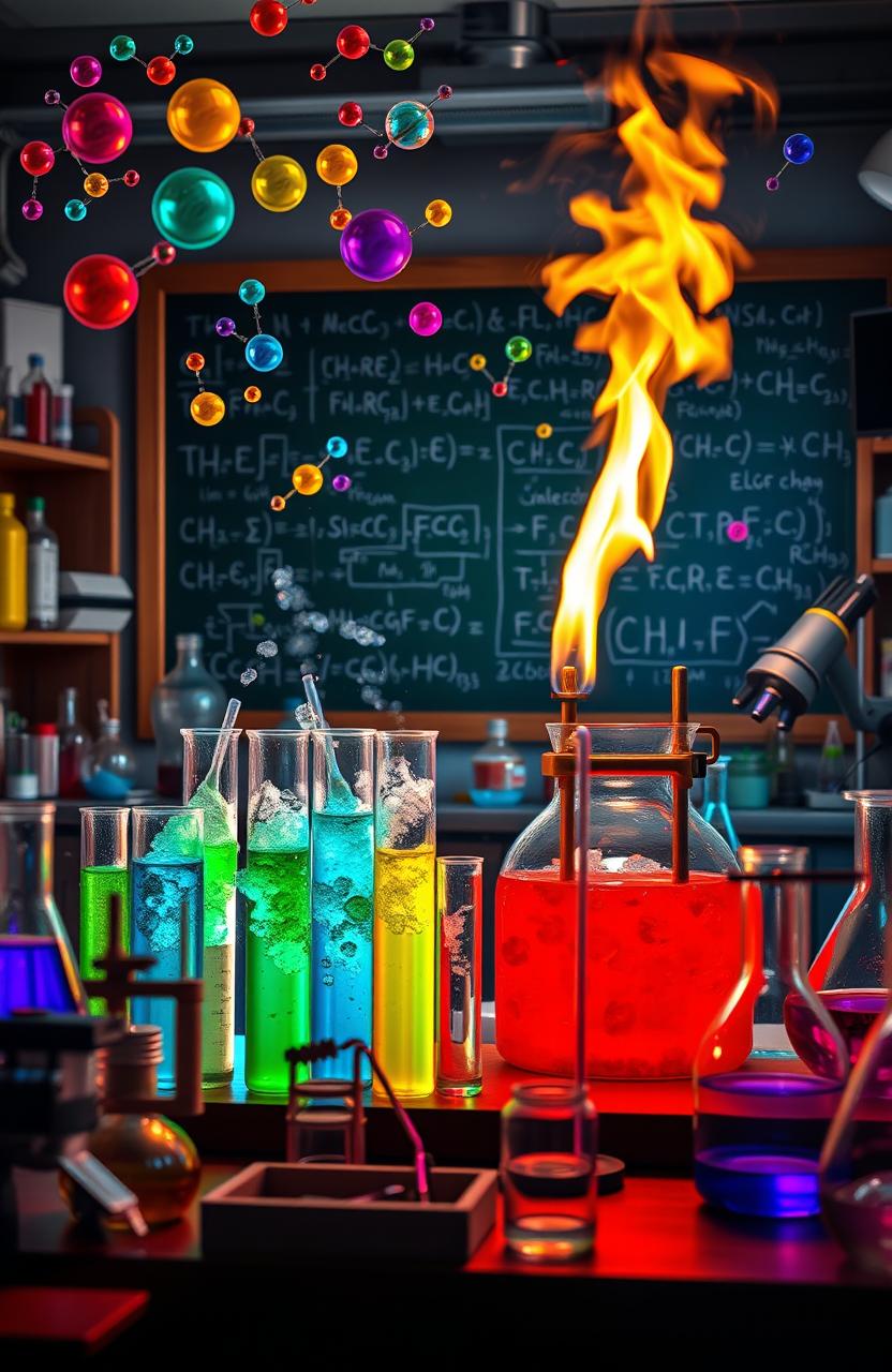Vibrant Chemistry Laboratory: A Stunning AI Visual Experience