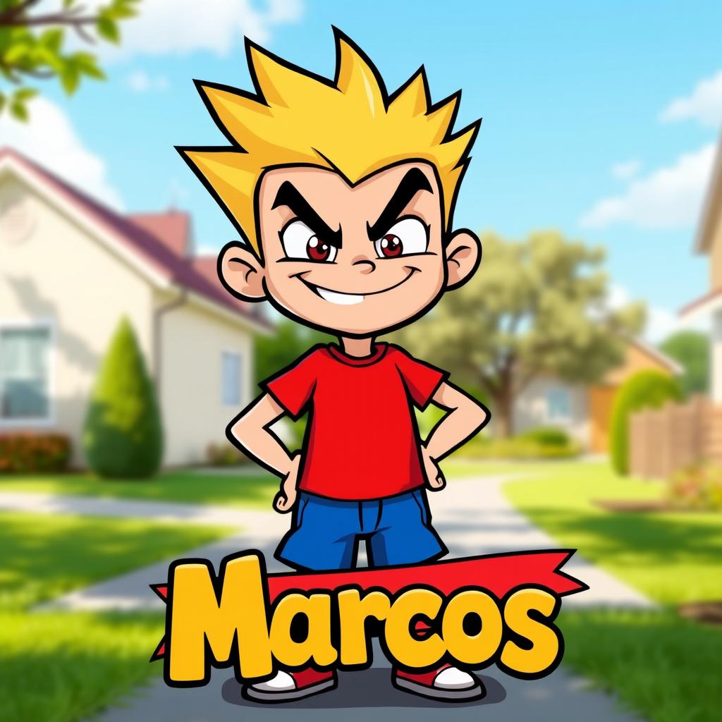 Cheeky Cartoon Character 'Marcos' – Fun & Vibrant Artwork