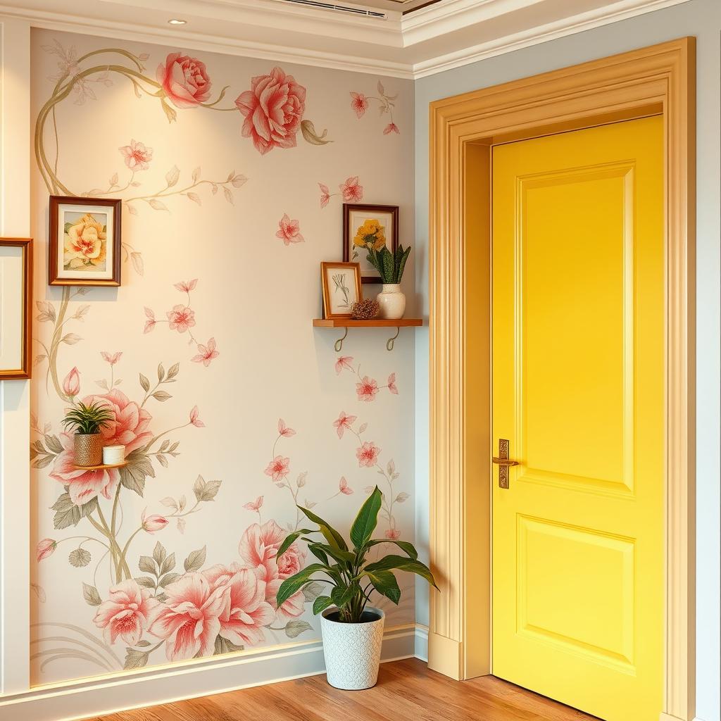 Elegant Pastel Mural: Transforming Your Interior Space