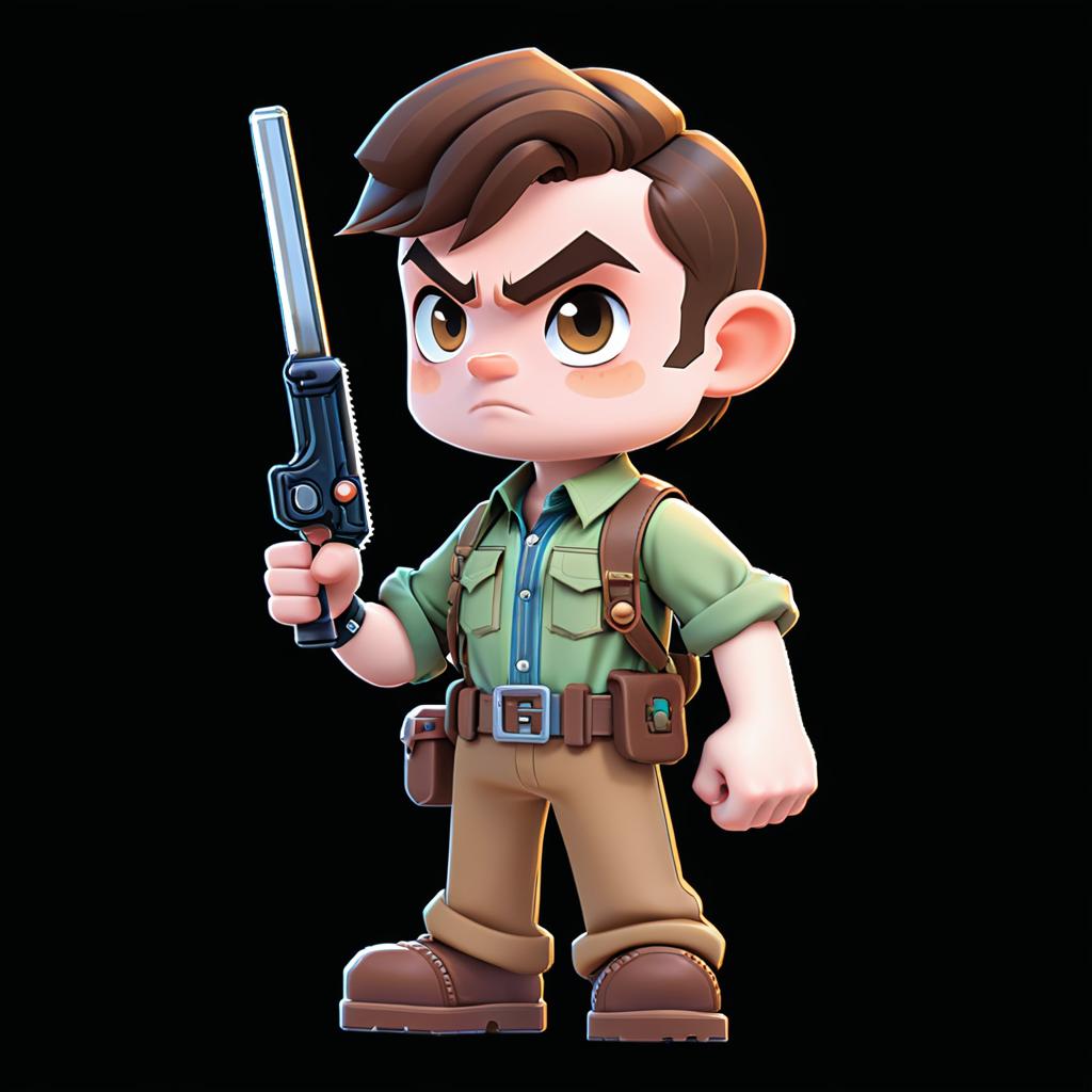 Brave Young Soldier: A Vibrant Cartoon Character Design