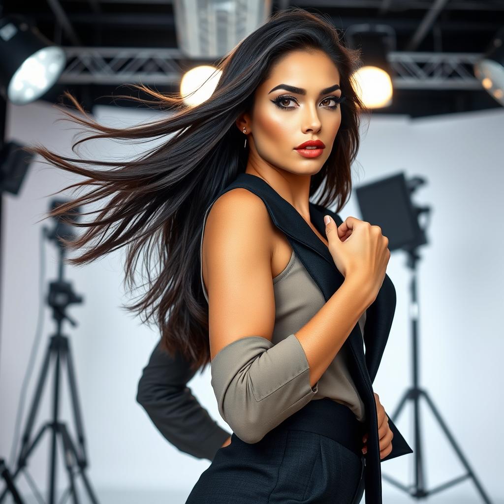 Glamorous Fashion Model in Studio | Idyllic AI Art