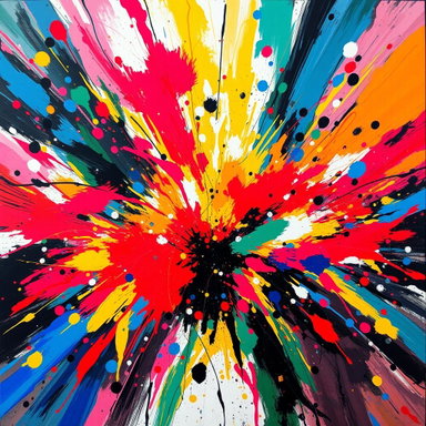 A vibrant and visually striking abstract representation of chaos and ...