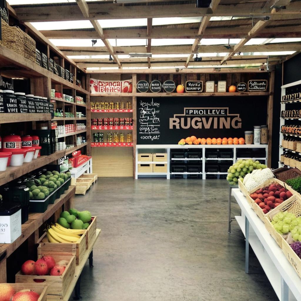 Vibrant Bodega Interior: Abundant Produce & Unique Groceries