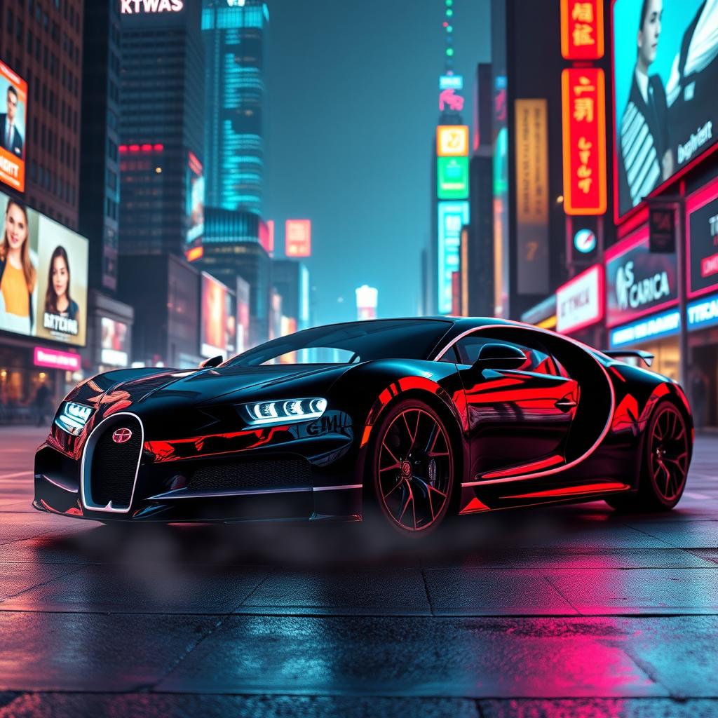 Futuristic Bugatti: Cyberpunk NYC Experience