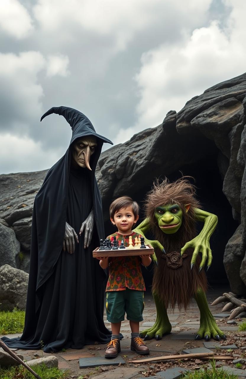 Witch, Troll, and Chess: A Fantasy Adventure Cover Illustration