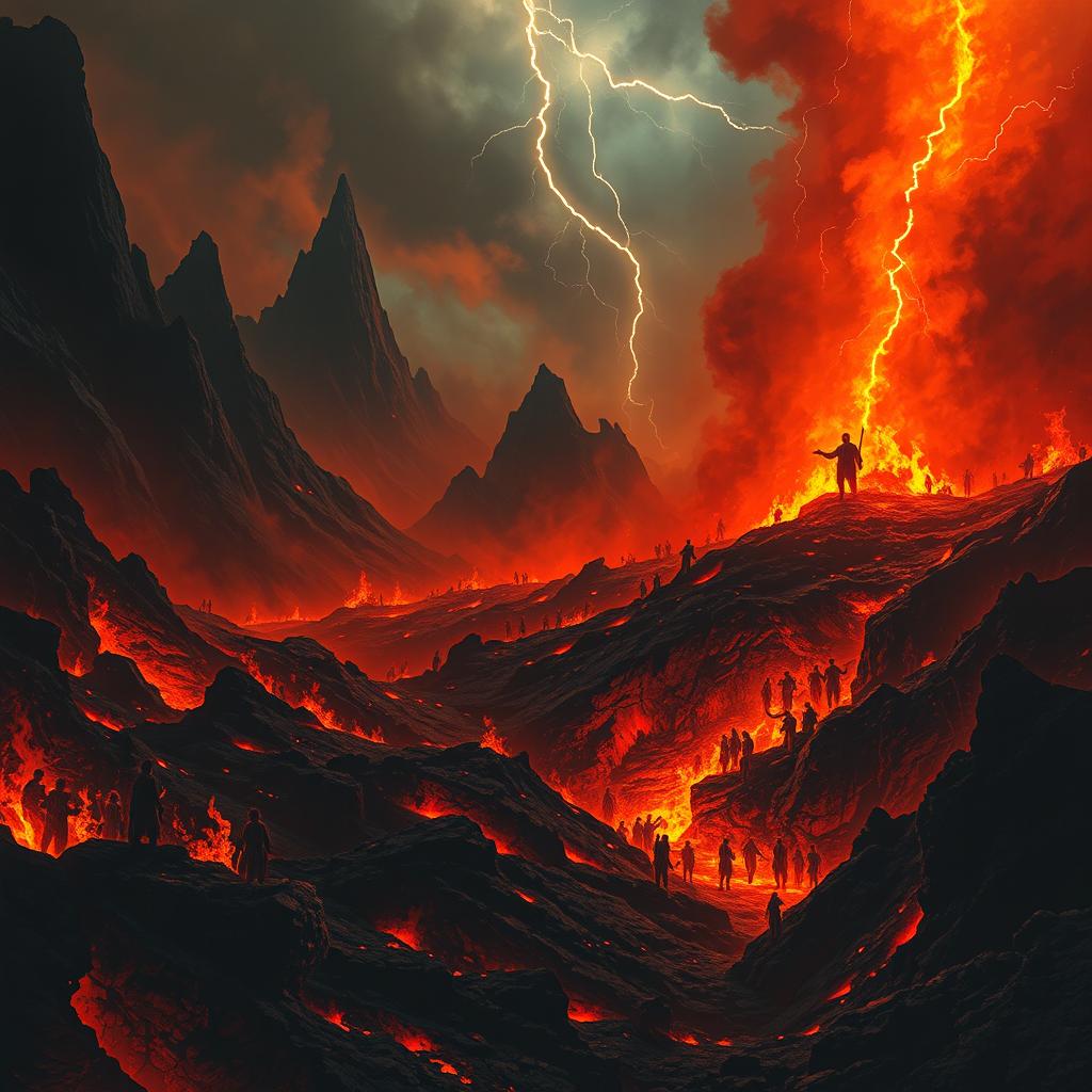 Dramatic Artistic Interpretation of Hell Inspired by Islamic Teachings