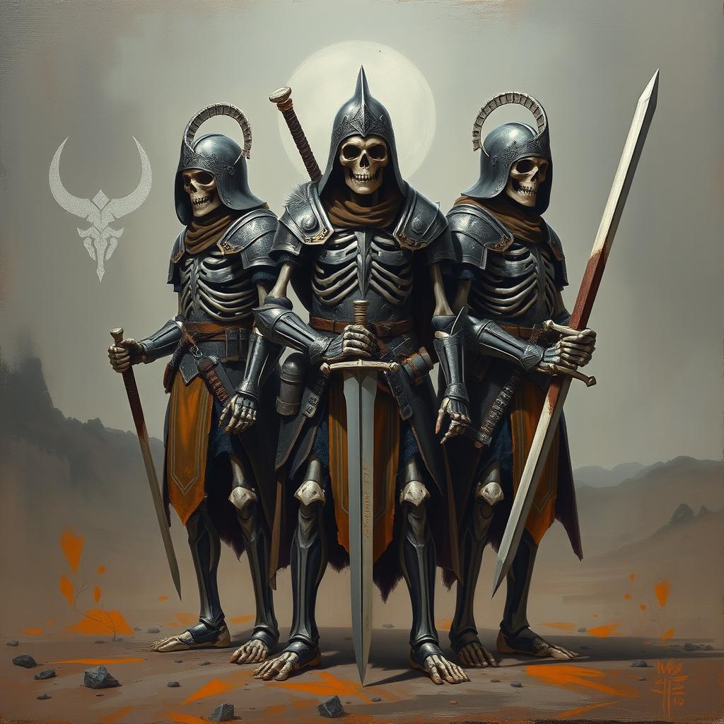 Eerie Elegance: Skeletal Warriors in Dramatic Armor | Idyllic