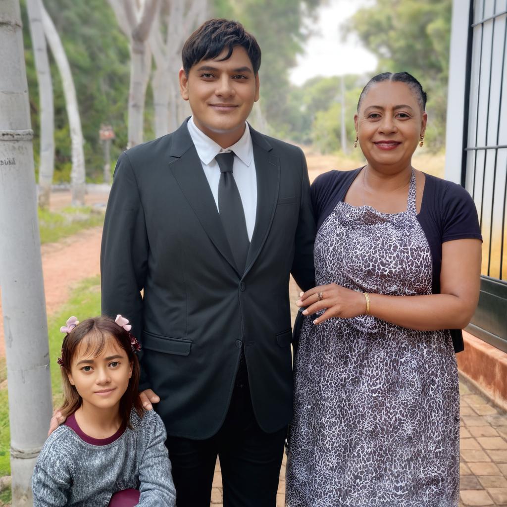 Whimsical Studio Ghibli-Inspired Family Scene