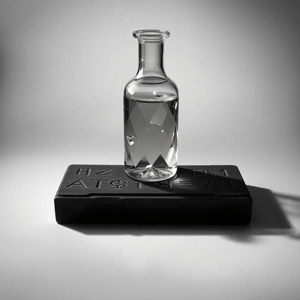 Enchanting Black and White Crystal Vial Illustration | Idyllic Ideas
