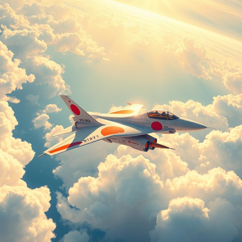 Stunning Illustration of a Japanese Fighter Jet in Flight